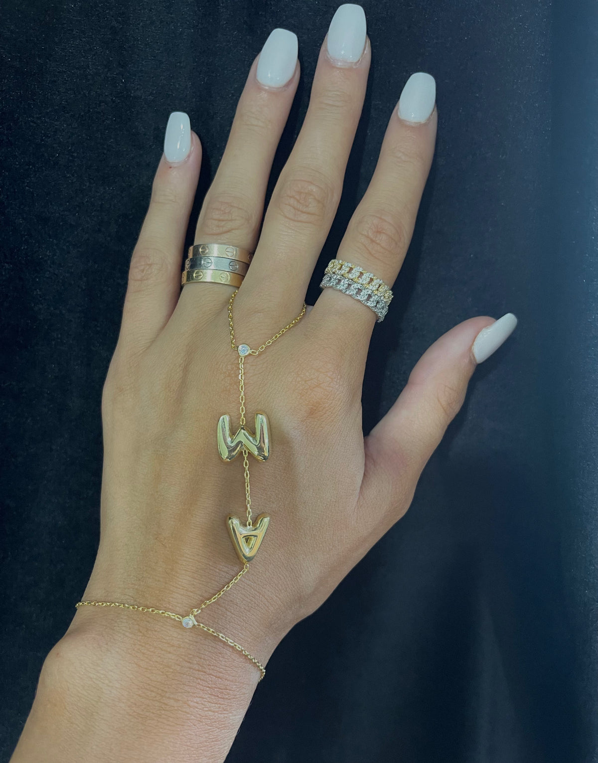 Initials Hand Chain – Alexandra Madison