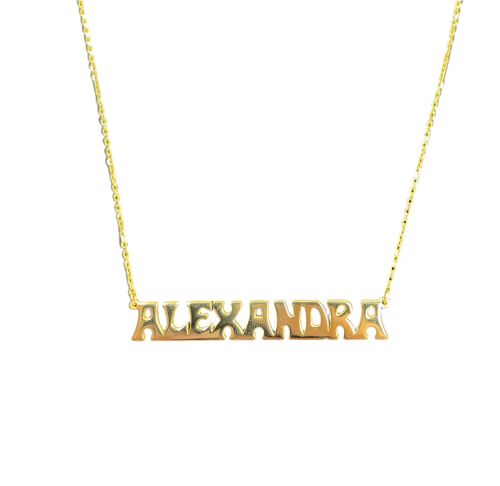 The 90's Name Plate Necklace – Alexandra Madison